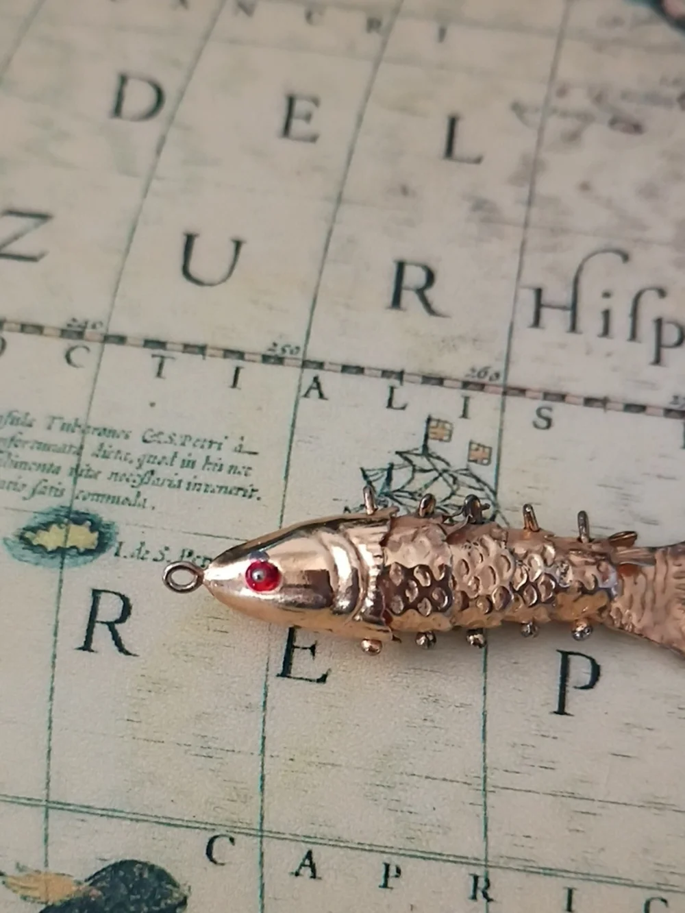 Jewelry | Vintage 4s Gold Articulated Flexible Koi Fish With Red Eyes ...